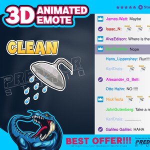Refreshing Shower 3D Animated Emote for Twitch and Discord - Etsy