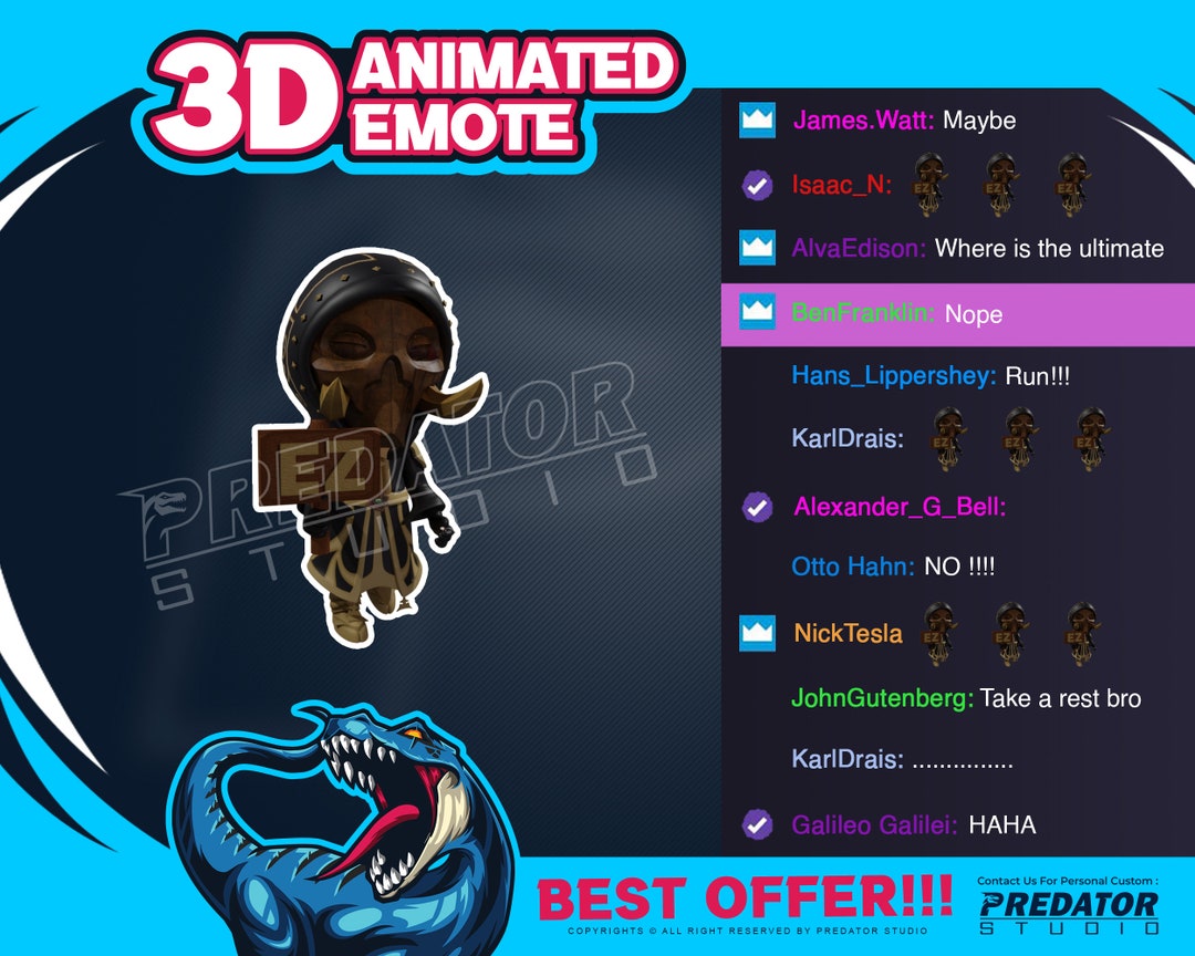 3D Animated Emote, Kick Emote, Twitch Emote Pack, Twitch Emote, Digital ...