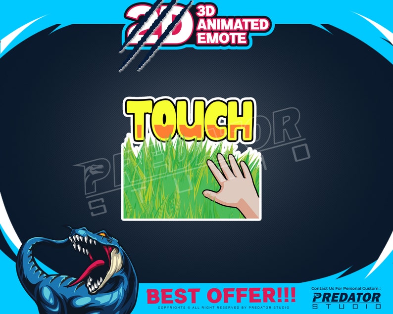 Touch Grass 3D Animated Emote Animated Emotes Emotes - Etsy