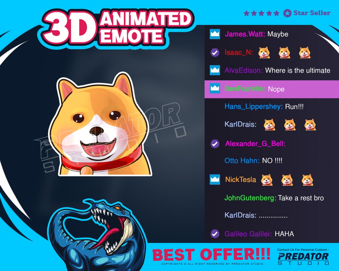 3D Animated Emote, Kick Emote, Twitch Chat Emotes, Twitch Sub Emotes ...