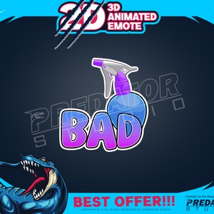 3D Animated Twitch Emote: BAD Spray Bottle (GIF & PNG) - Etsy