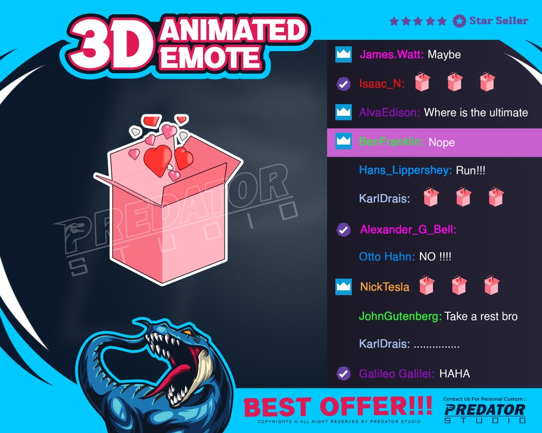 3D Animated Twitch Emote: Heart Box (GIF & PNG) - Etsy