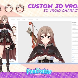 Custom 3D Vroid Character Vtubers and Streamers 3D Character Vroid Model Vtuber Vroid Commission ...