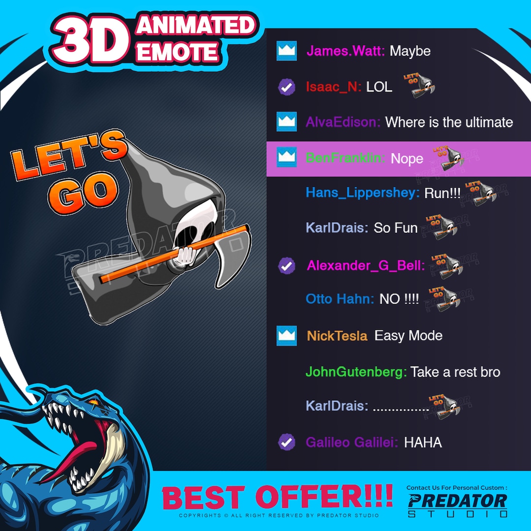 3D Animated Ghost Emote: Let's Go Stream Emote (GIF/PNG) - Etsy