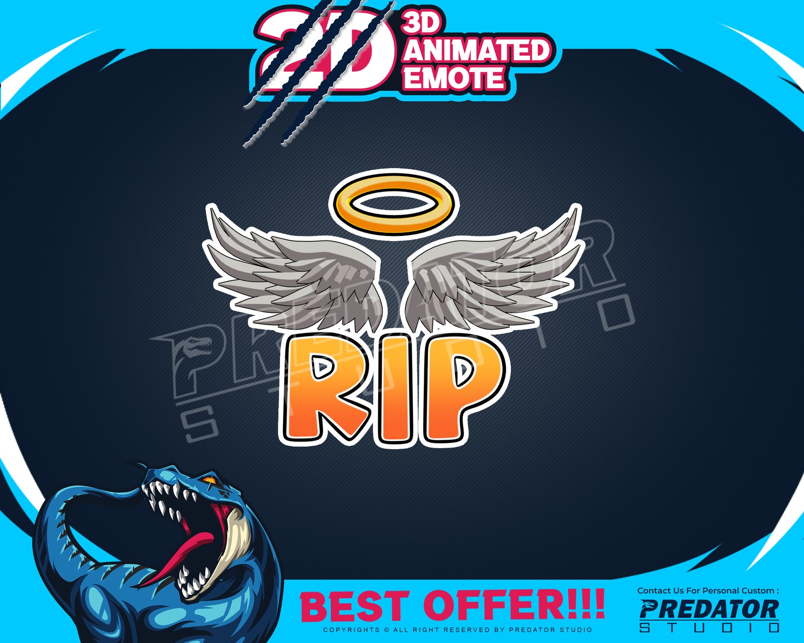 RIP Wing 3D Animated Emote: Twitch, Discord, Kick - Etsy