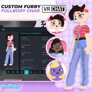 Customized 3D Furry Character for Vrchat and Streamers - Etsy