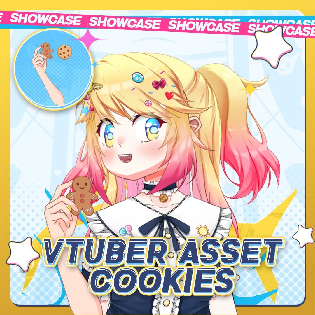 Vtuber Asset Holding Cookies | Cute Handheld Prop for Live2d Model ...