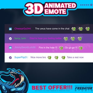 3D Animated Kermit the Frog Discord Emote 3D Animated Emote, Twitch Sub ...