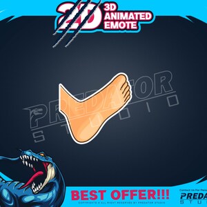 3D Animated Foot Emote: Twitch, Kick, Discord (GIF & PNG) - Etsy