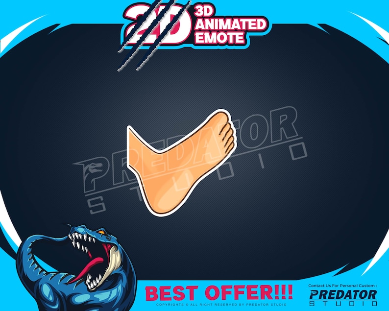 3D Animated Foot Emote: Twitch, Kick, Discord (GIF & PNG) - Etsy Australia