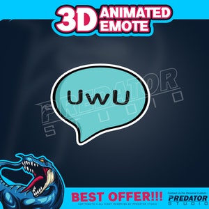 Uwu Bubble 3D Animated Emote, Cute Emote, Game Emote, Bit Twitch Emote ...