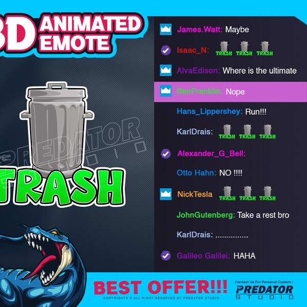 Animated Trash Can Emote - Etsy