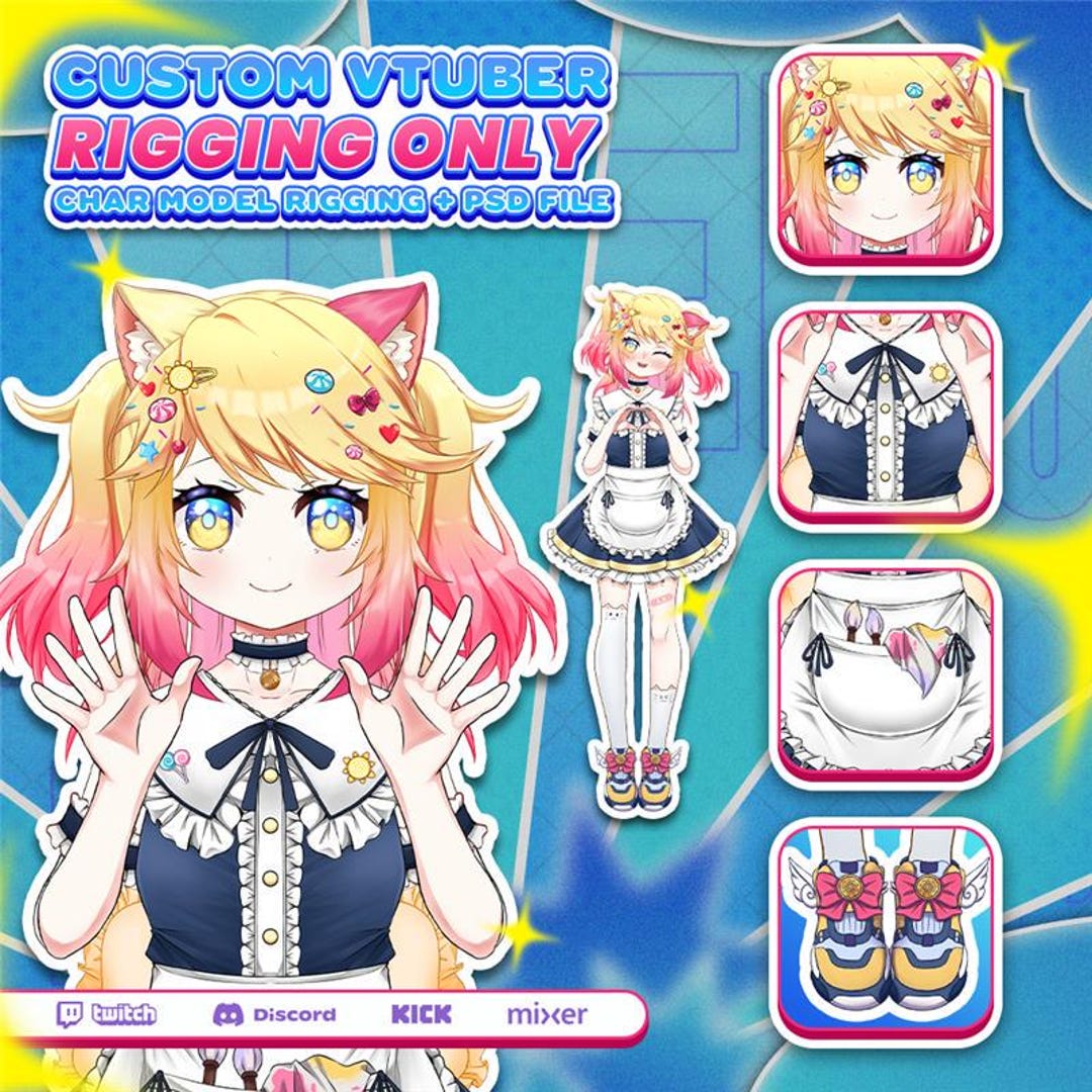 Custom Vtuber Rigging Only – Live2d Rig for PSD Model | Vtuber Avatar ...