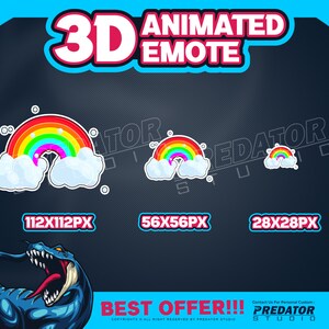 Rainbow 3D Animated Emote, Kick Emote, Emotes Commission, Streamer ...