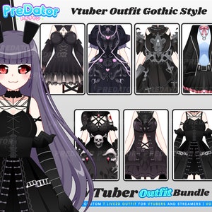 Crimson Night Gothic Vtuber: Seductive Live2d Model With 7 Dark Romance ...