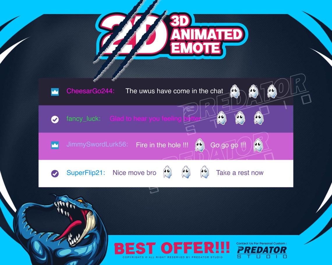 Smoking Ghost 3D Animated Emote Twitch Emotes Animated - Etsy
