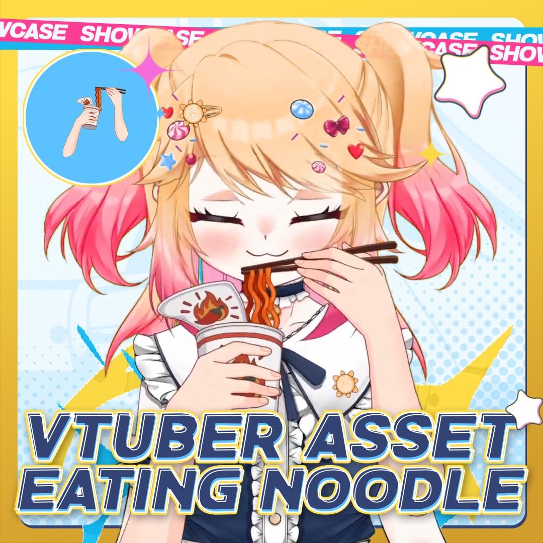 Vtuber Eating Noodle Asset: Live2d Model Stream Prop - Etsy
