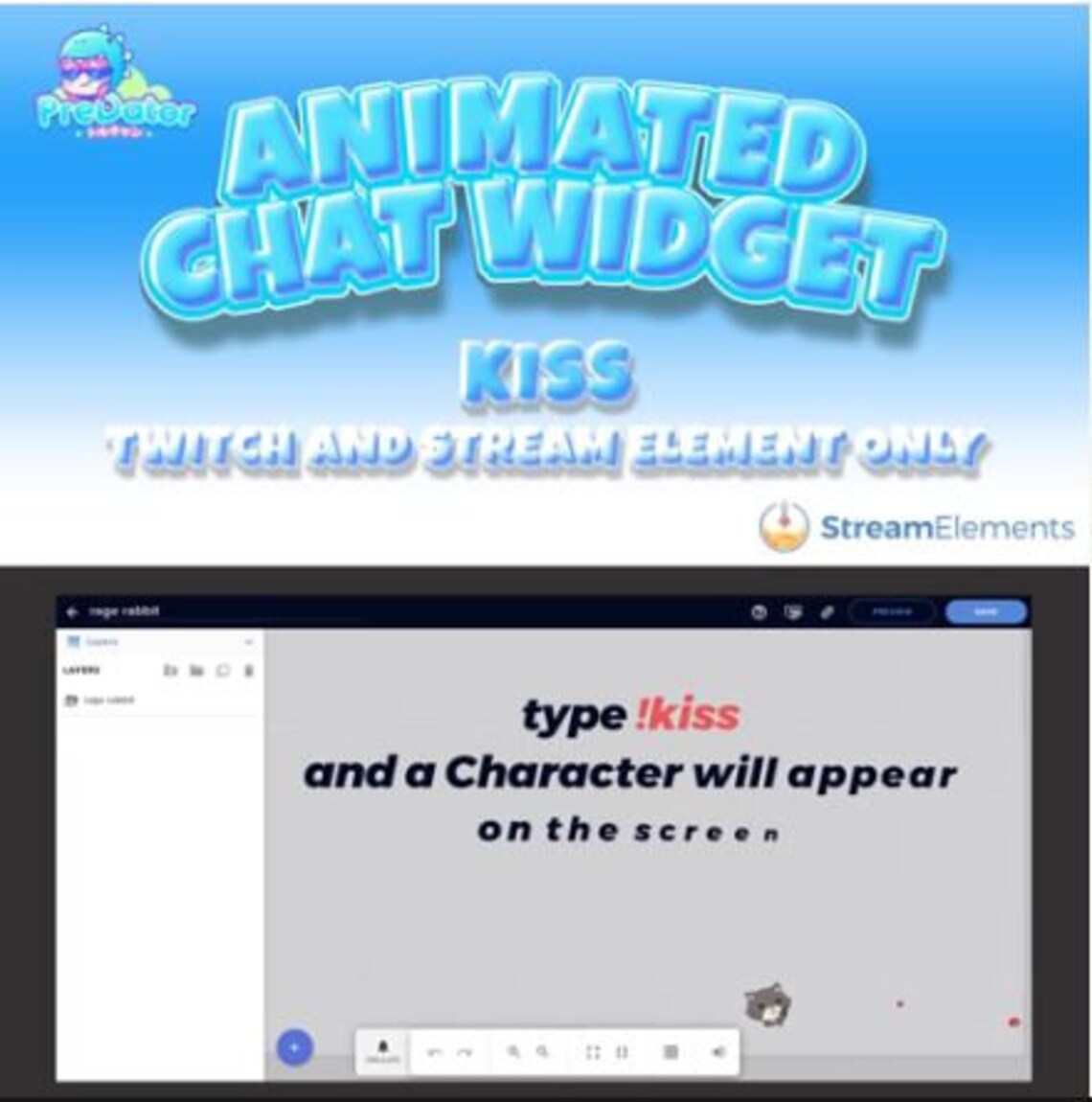 Animated Kiss Twitch Chat Widget - Streamelements (GIF) - Etsy