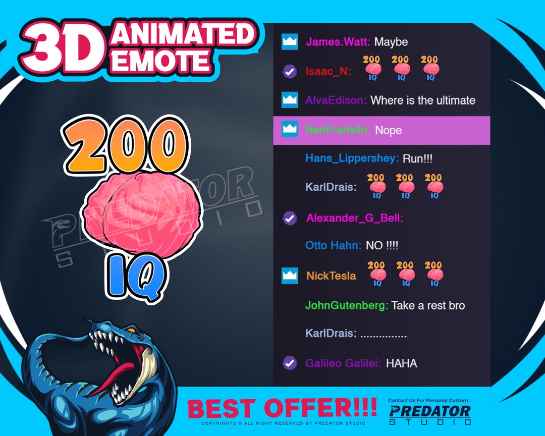Brain 200 IQ 3D Animated Emote - Twitch/kick Stream Emote (GIF/PNG) - Etsy