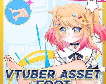 Live2d Vtuber Foot Asset | Stream Accessory, Pose Prop - Etsy