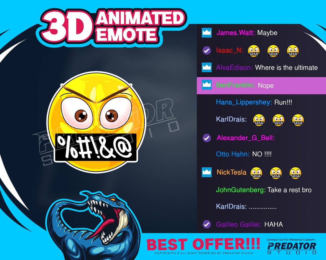 3D Animated Angry Emote: Twitch, Discord, Kick (GIF & PNG) - Etsy