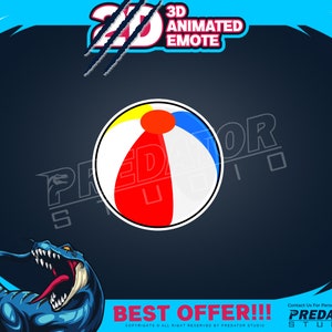 Beach Ball 3D Animated Emote, Ball Emote, Fun Emote, Cartoon Emote ...