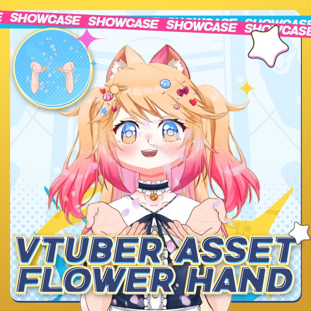 Vtuber Asset Flower Hand | Live2d Petal Gesture for Cute Streamers ...