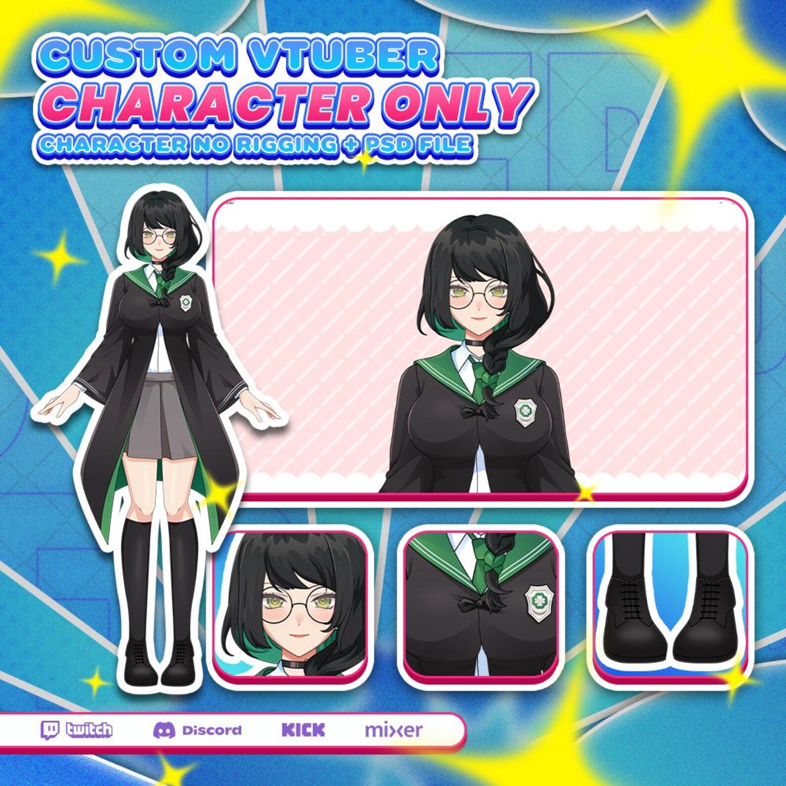Custom Live2d Vtuber Model: Unique Character Design (PSD File) - Etsy