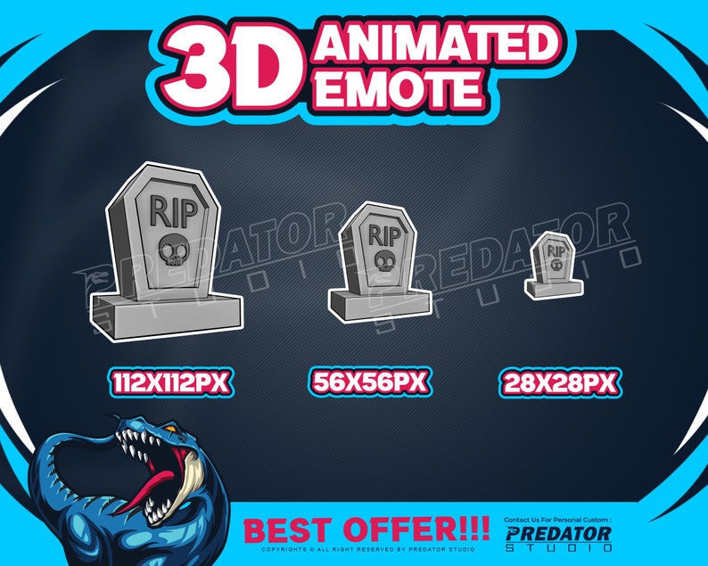 RIP 3D Animated Emote: Streamer Twitch Bit Emote (GIF & PNG) - Etsy