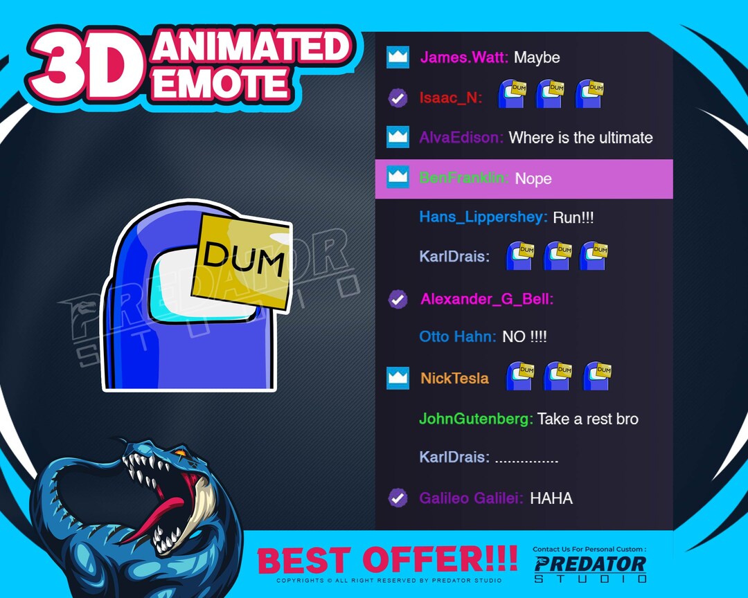 3D Animated DUM Emote: Twitch/kick Streamer Emote (GIF/PNG) - Etsy
