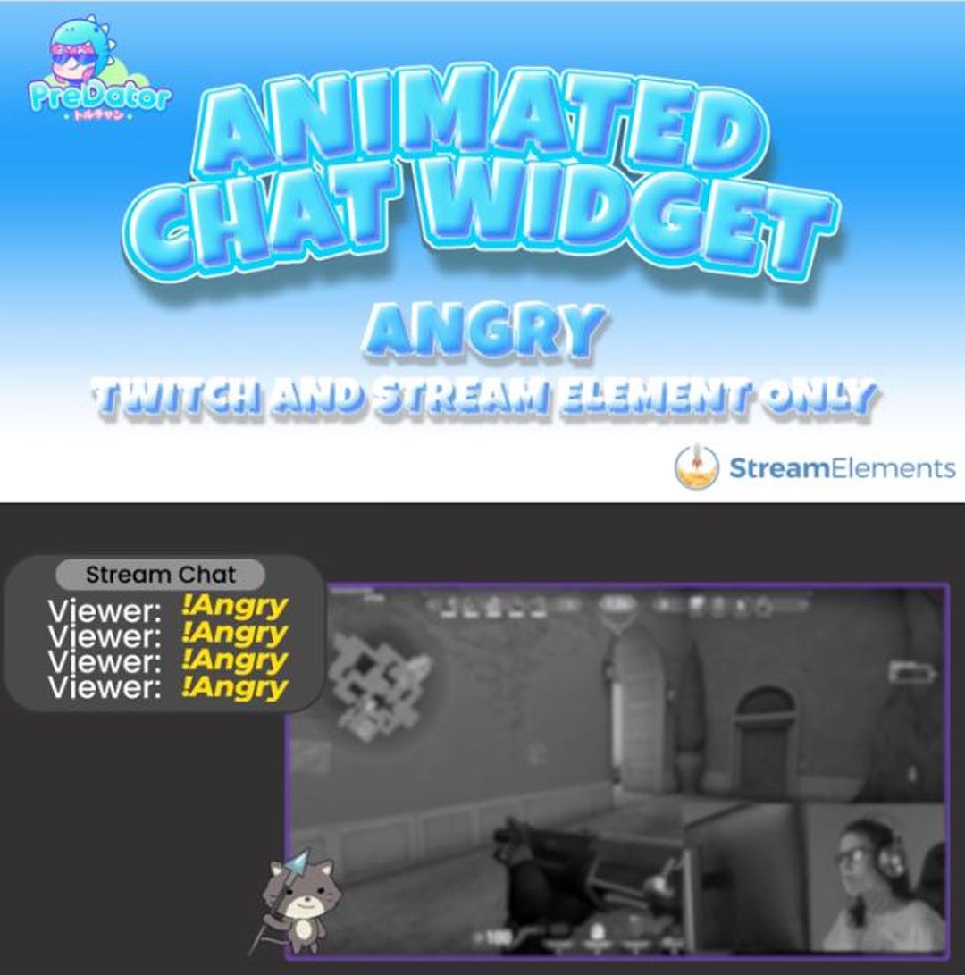 Angry Animated Chat Widget for Twitch Streams (streamelements) - Etsy