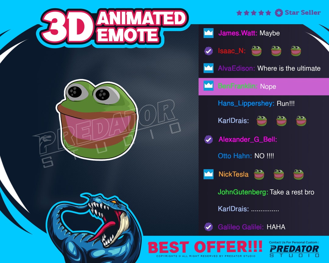 3D Animated Emote, Kick Emote, Twitch Sub Emotes, Game Emote, Emote ...