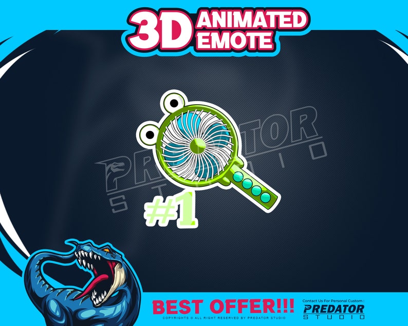 3D Animated #1 Fan Emote: Twitch/kick Stream Mascot (GIF/PNG) - Etsy