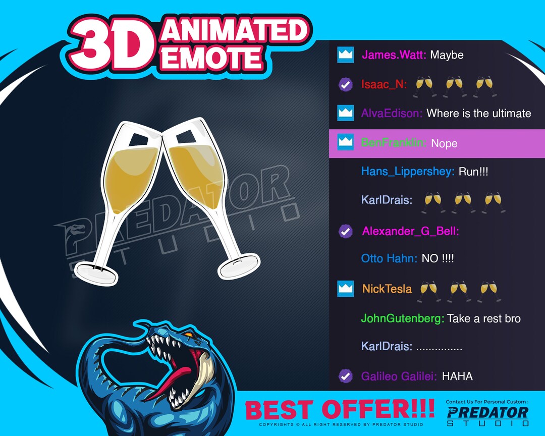 3D Animated Cheers Emote: Twitch/kick Stream Emotes (GIF/PNG) - Etsy
