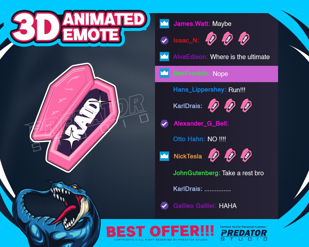 Pink Coffin 3D Animated Emote, Kick Emote, Emotes Commission, Streamer ...