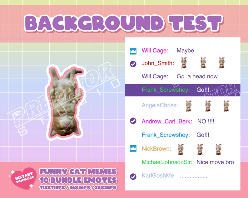 10 Cute Cat Memes Emote Pack 6 Emote Commission Emotes - Etsy