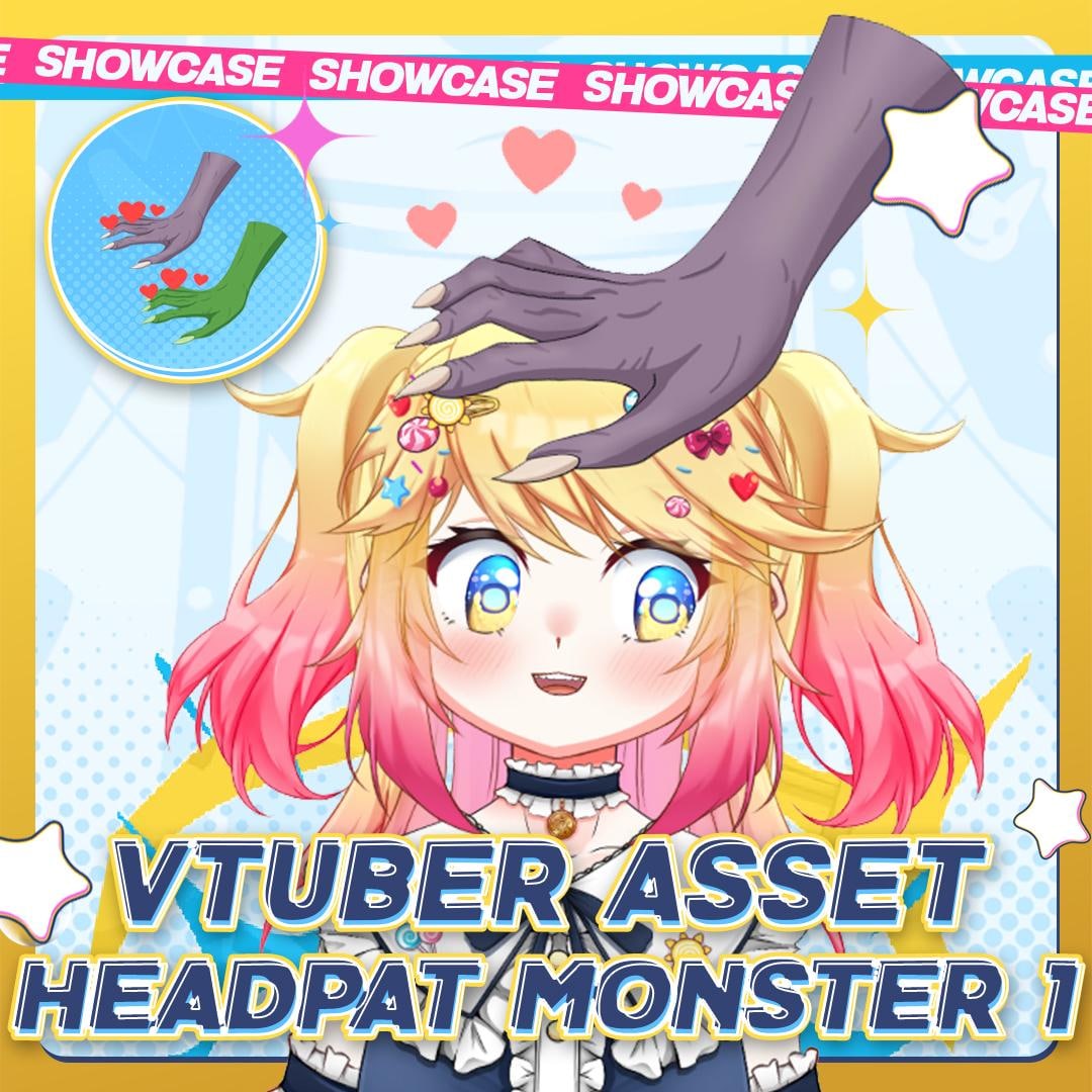 Live2d Vtuber Head Pat Monster Asset: Interactive Creature Prop - Etsy