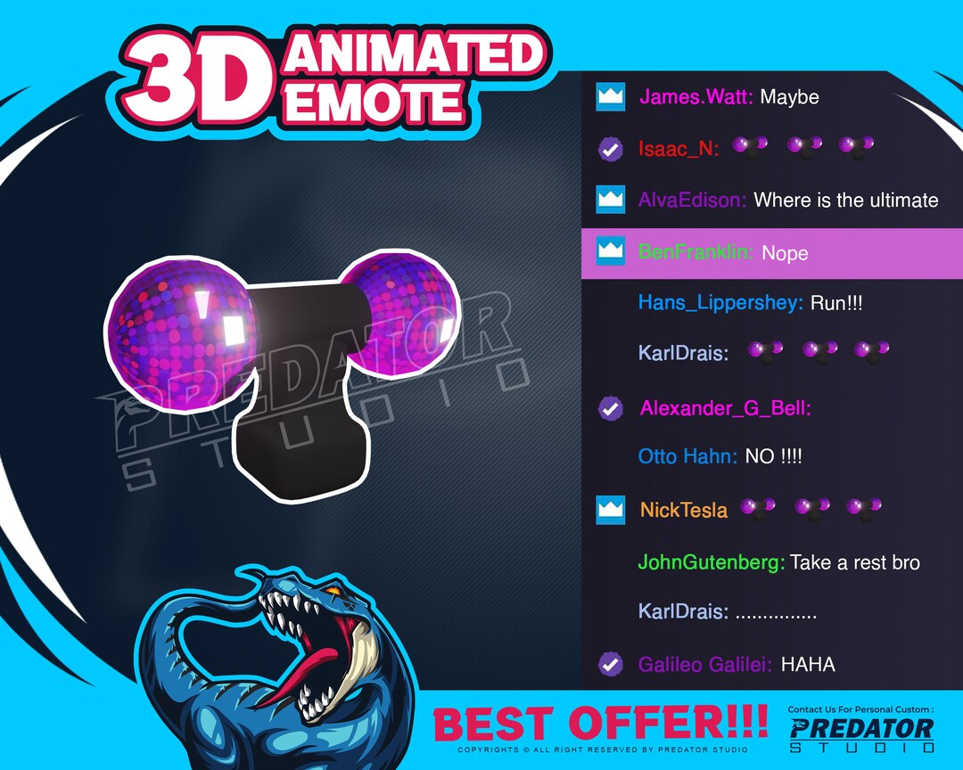 3D Animated Emote, Kick Emote, Emote Animation, Emote Commission ...