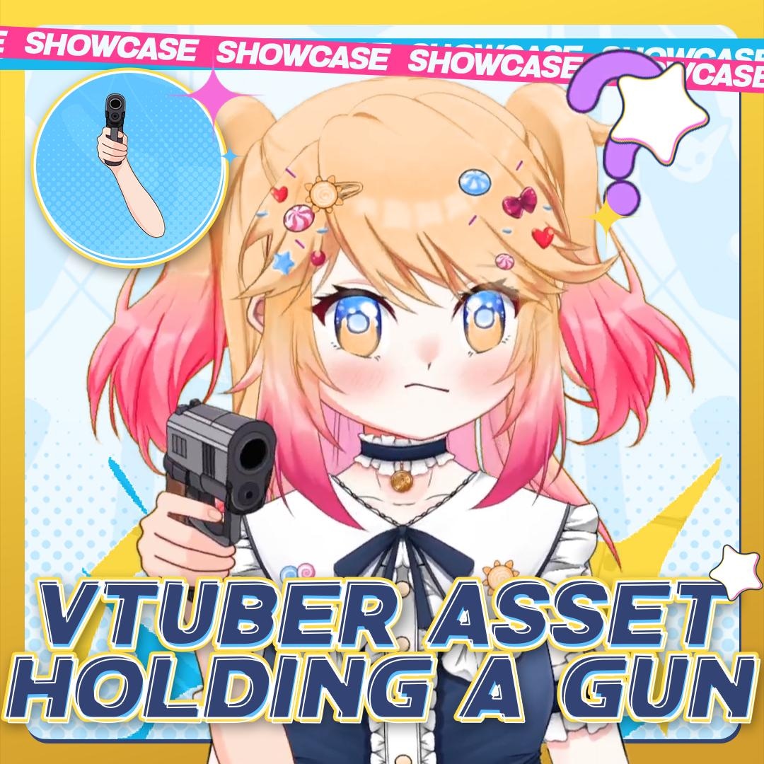 Vtuber Assets | Holding Gun Pose for Live2d Model | Vtuber Model | Pose ...