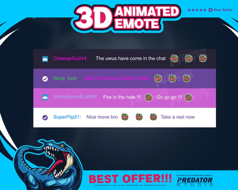 3D Animated Poggers Emote: Twitch/discord Streamer Emotes - Etsy