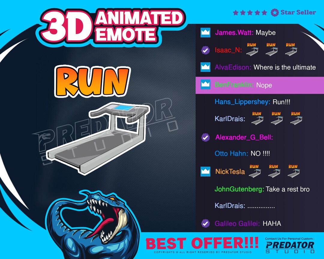 Active Treadmill 3D Animated Emote - Fun and Motivational Twitch ...
