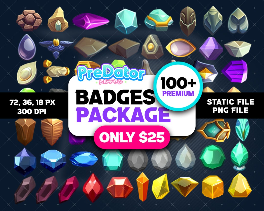 Streamer's Deluxe Collection 100+ Diamond Badges Set - Diamond Badge ...