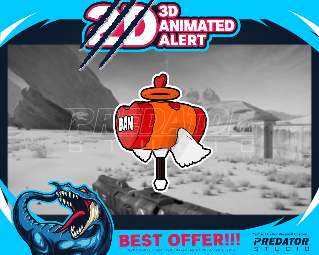 3D Animated BAN Alert: Cartoon Twitch Streamer Alert - Etsy