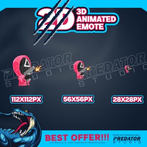 Shoots Squiidegame 3D Animated Emote, Gun Emotes, Kick Emote, Emotes ...