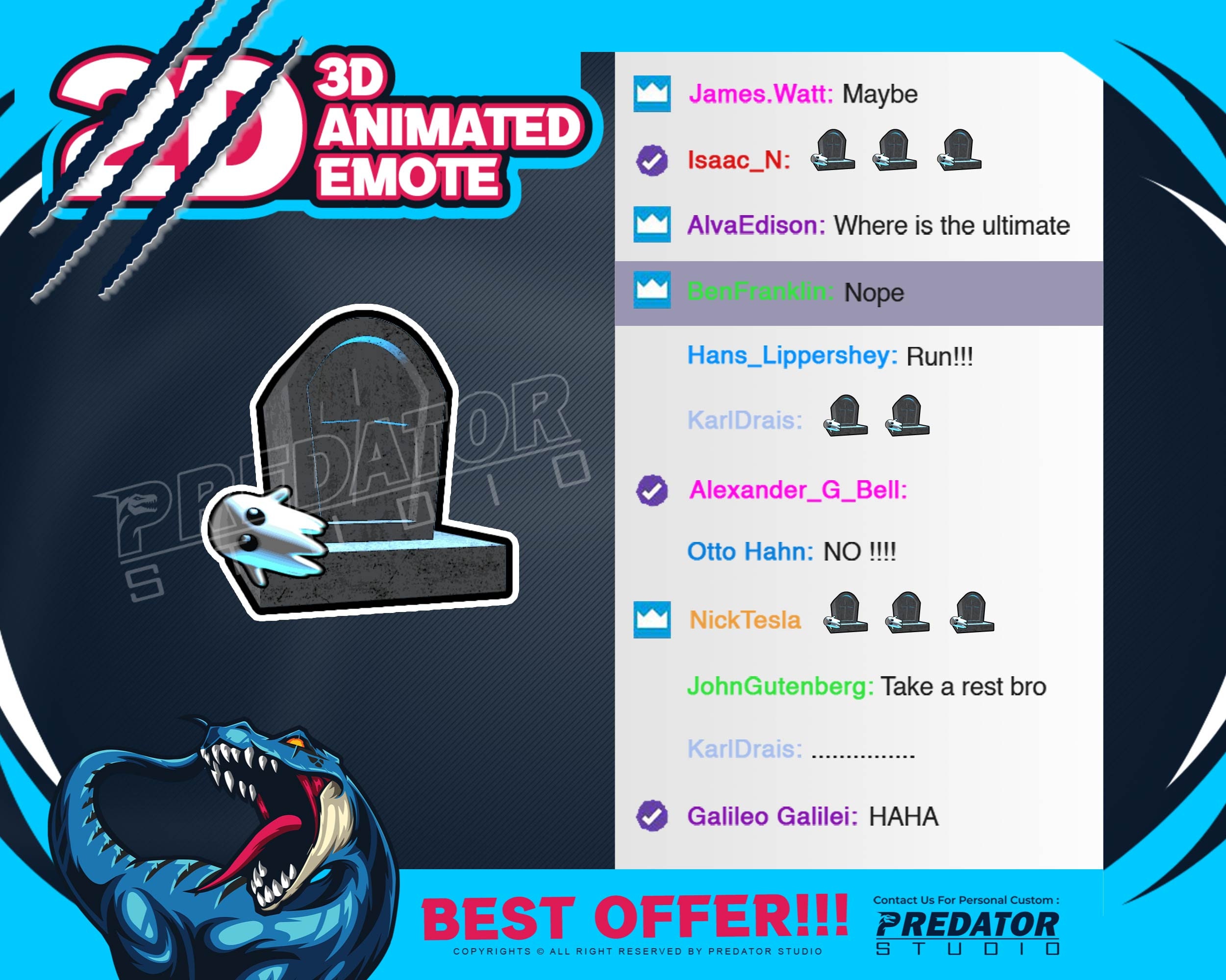 RIP 3D Animated Emote V2 Emote Commission Twitch Emote - Etsy UK
