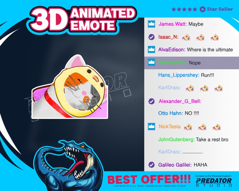 3D Animated Emote Twitch Chat Emotes Emote Commission - Etsy