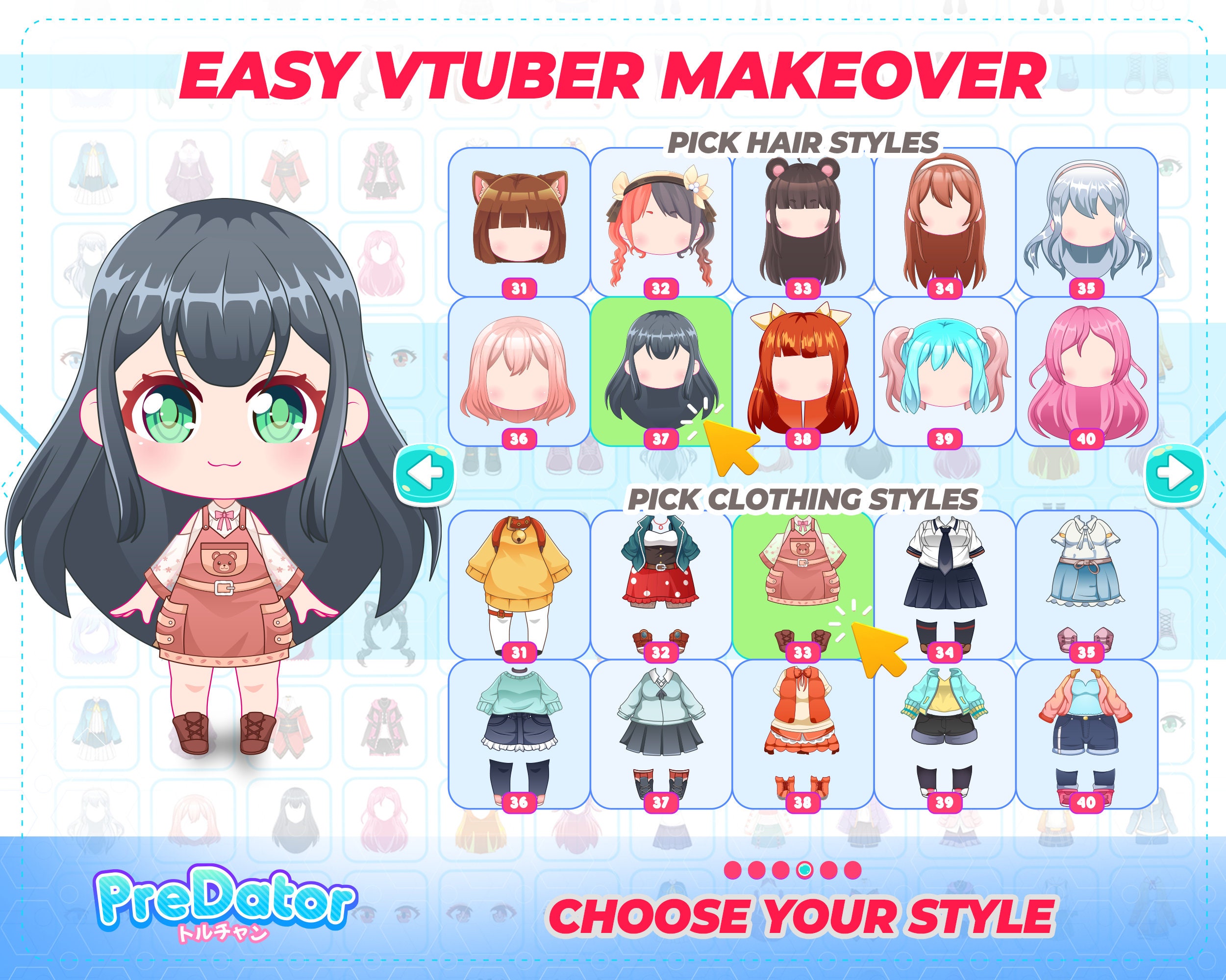 Ready-to-use Chibi Vtuber Live2d Template: Customizable Style - Etsy