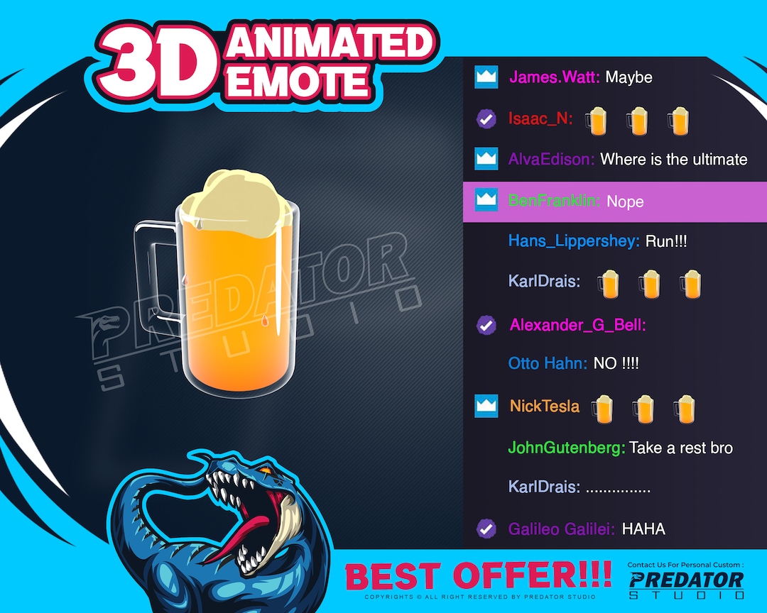 3D Animated Emote, Custom Emotes, Cool Emotes, Discord Emote, Game ...