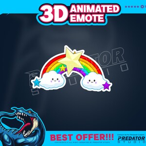 Cute Rainbow Alert Star: Animated Emote to Celebrate Twitch Support ...