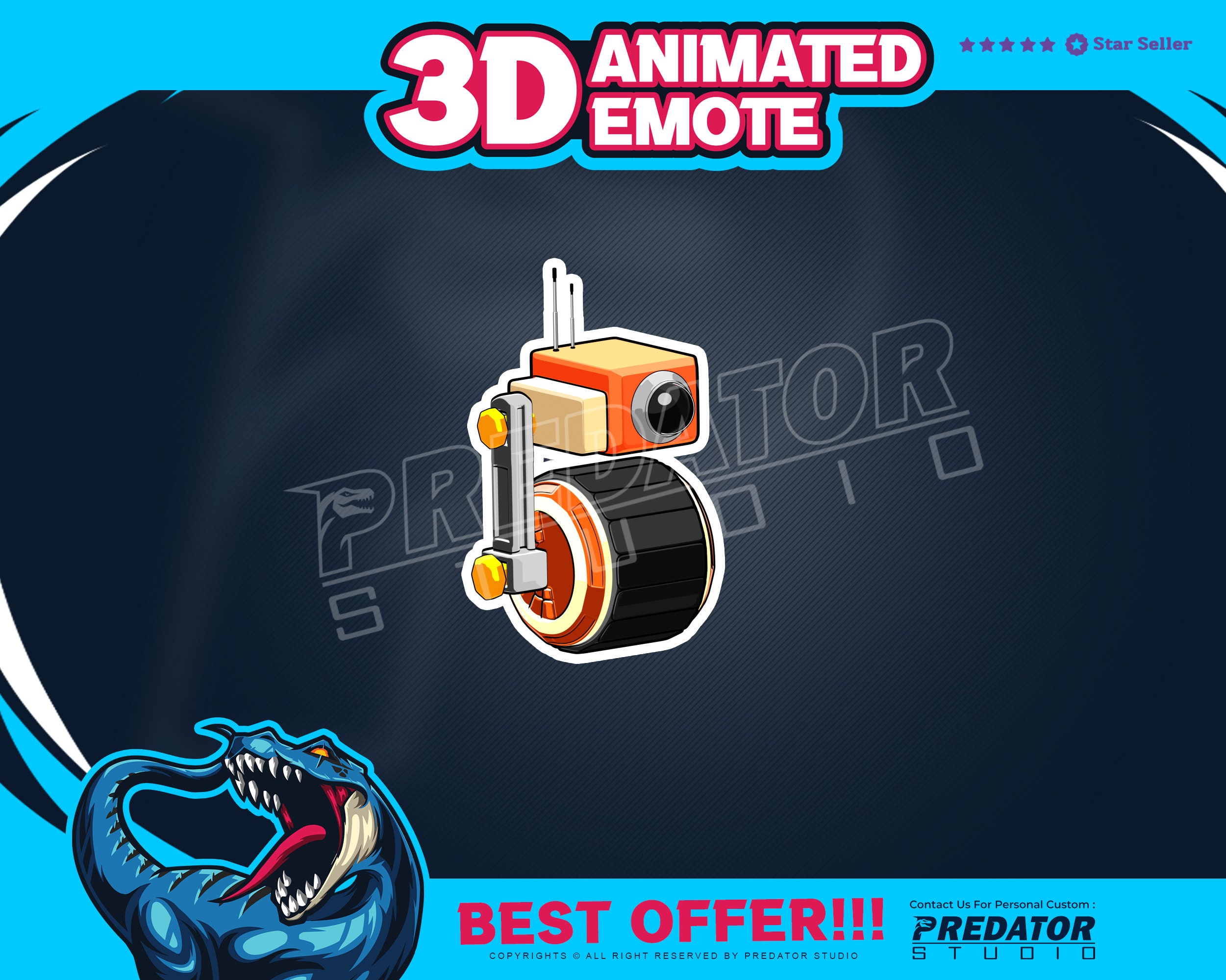 3D Animated Reconnaissance Robot Emote: Twitch, Discord, Kick - Etsy